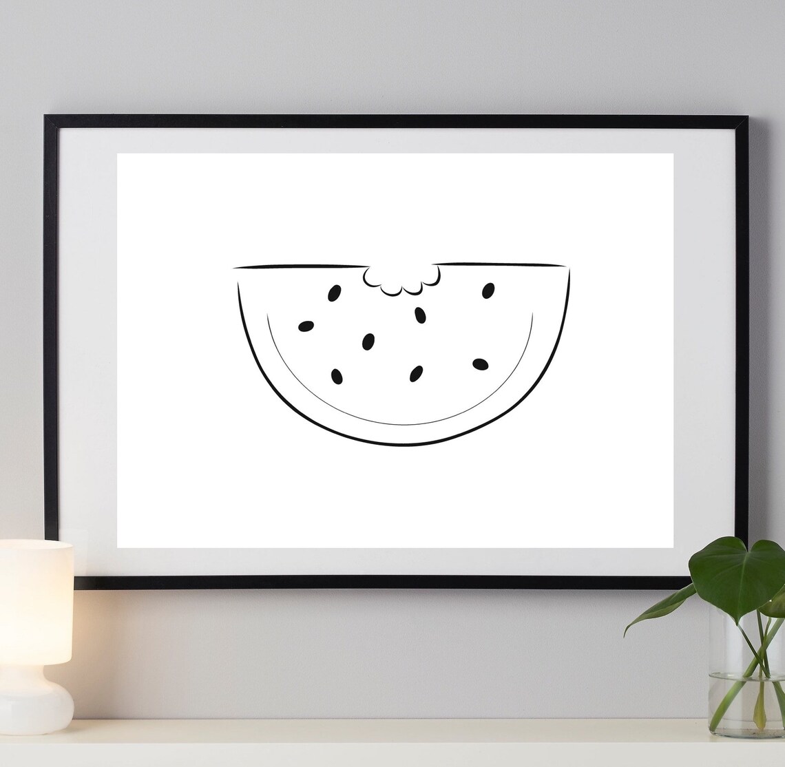 Watermelon line art Watermelon print Abstract Watermelon | Etsy