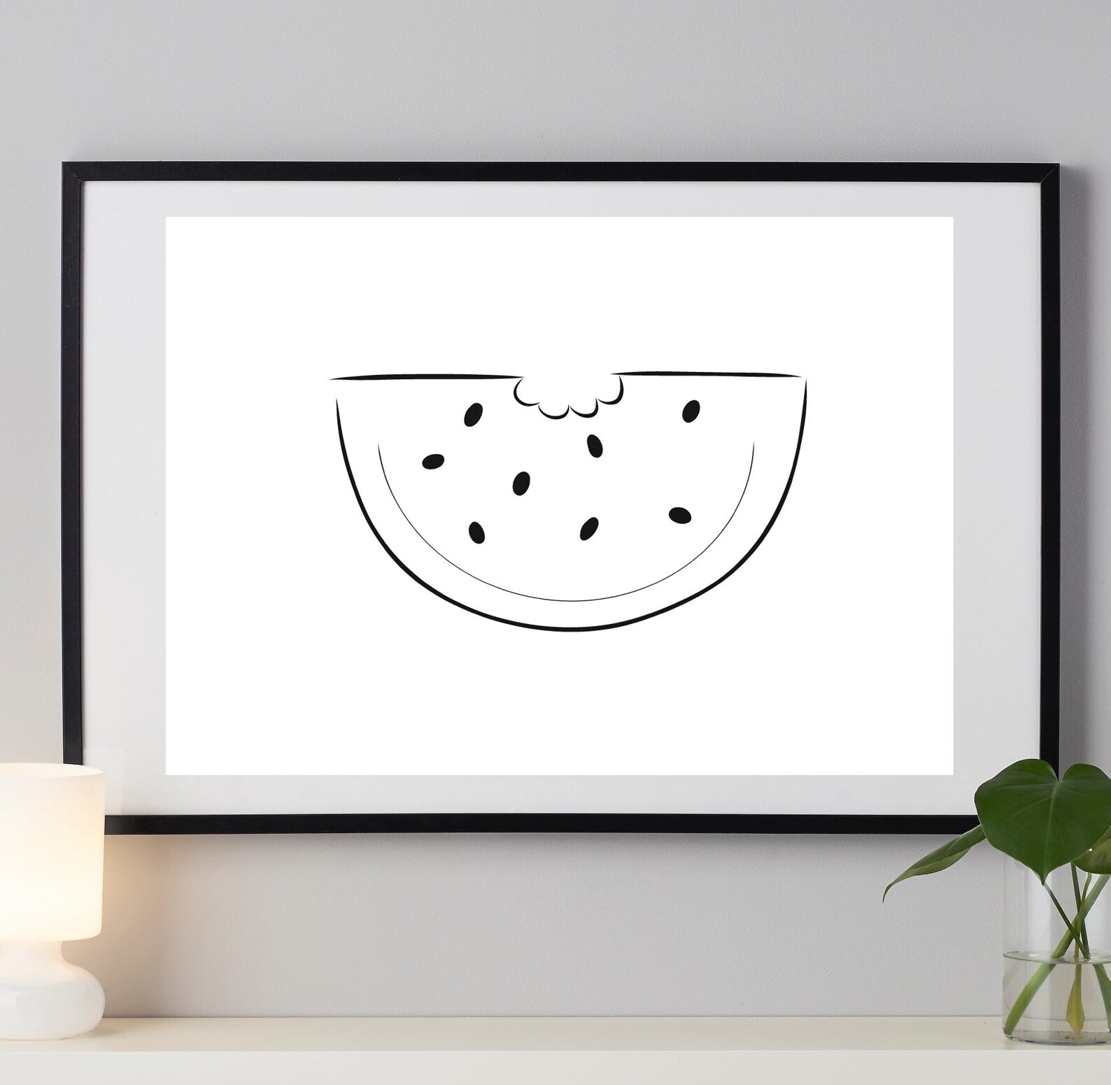 Watermelon line art Watermelon print Abstract Watermelon | Etsy