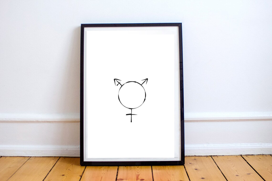 Transgender Line Art Transgender Print Abstract Wall Decor - Etsy