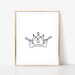 Crown Line Art Crown Print Abstract Crown Wall Decor - Etsy