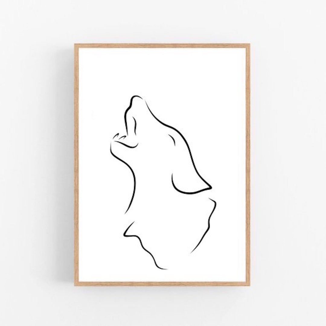 Wolf Line Art, Wolf Print, Abstract Animal Wall Decor, Minimalist Art ...