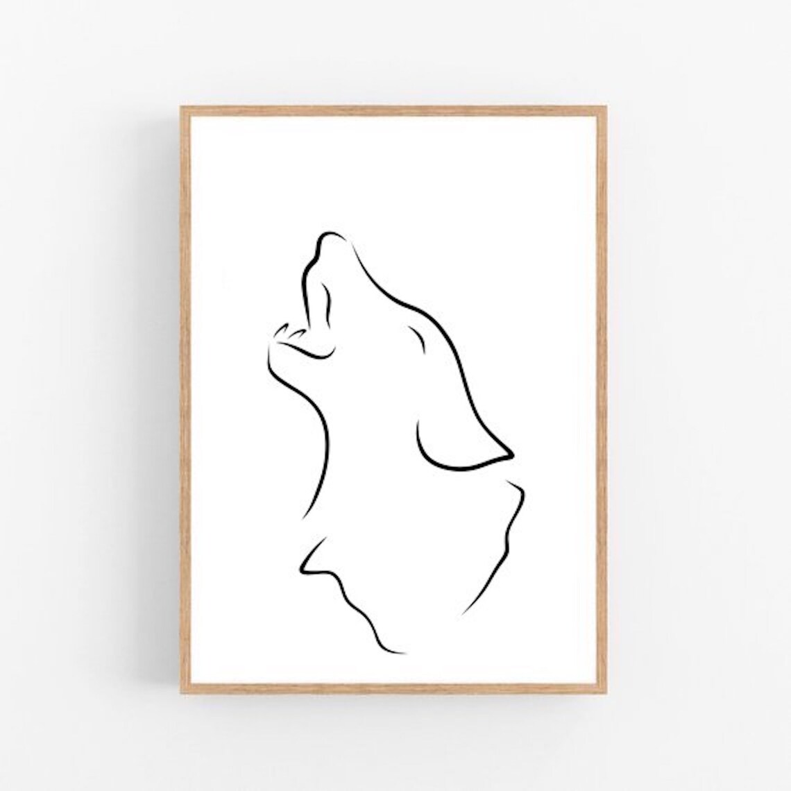 Wolf Line Art, Wolf Print, Abstract Animal Wall Decor, Minimalist Art ...