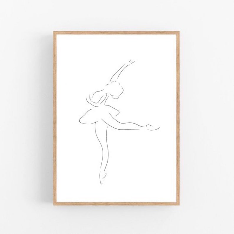 Ballerina Line Art Dancer Print Abstract Ballet Wall Decor - Etsy