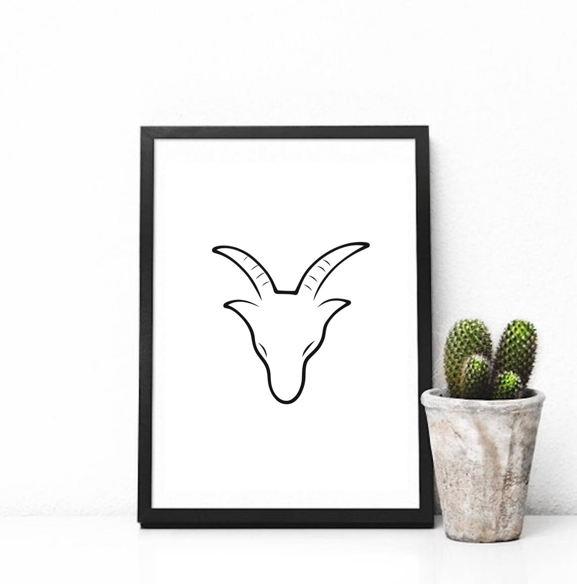 Capricorn Line Art Capricorn Print Zodiac Print Abstract | Etsy
