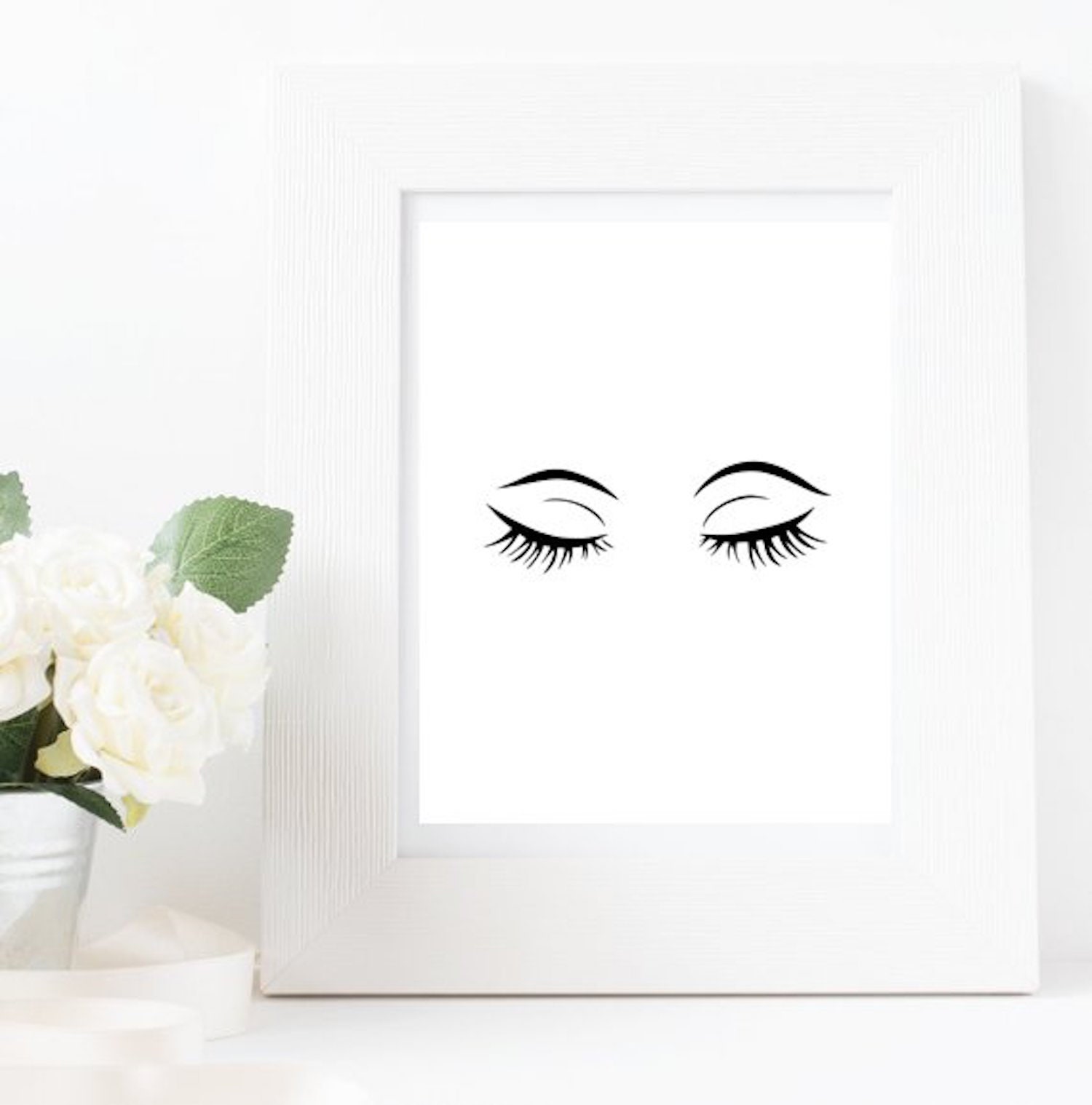 Lashes Line Art, Eyelashes Print, Abstract Eyes Wall Decor, Minimalist ...