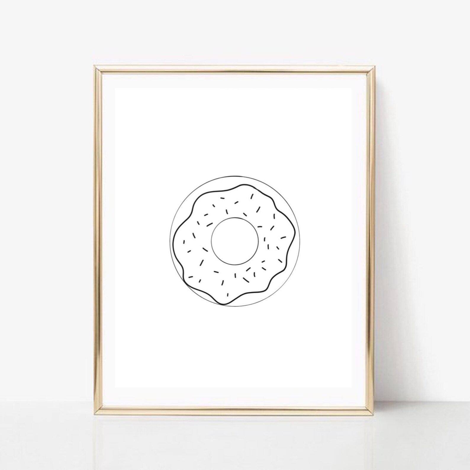 Doughnut Line Art Doughnut Print Abstract Doughnut Wall - Etsy