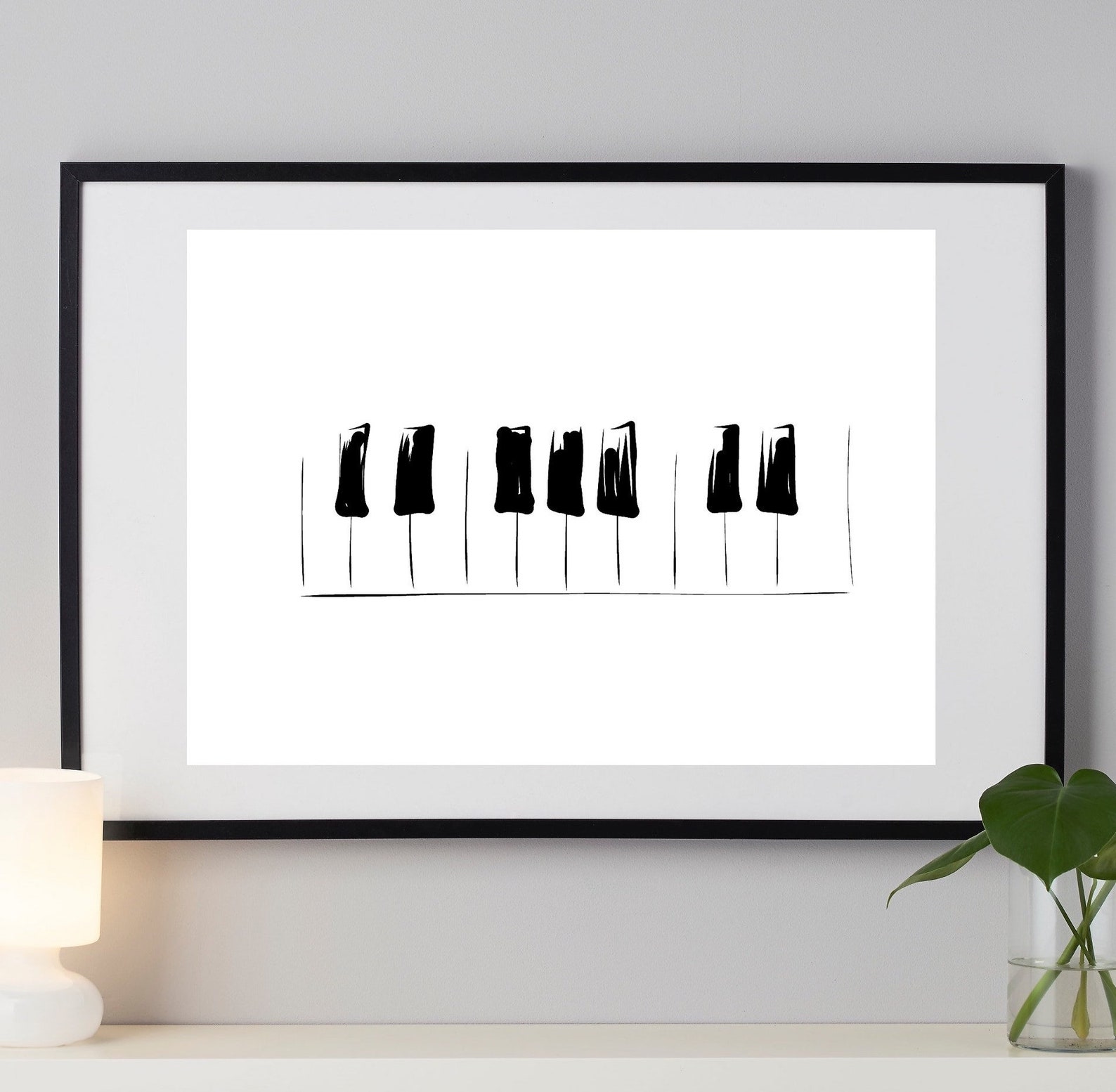 Keyboard Line Art Piano Print Abstract Piano Wall Decor | Etsy