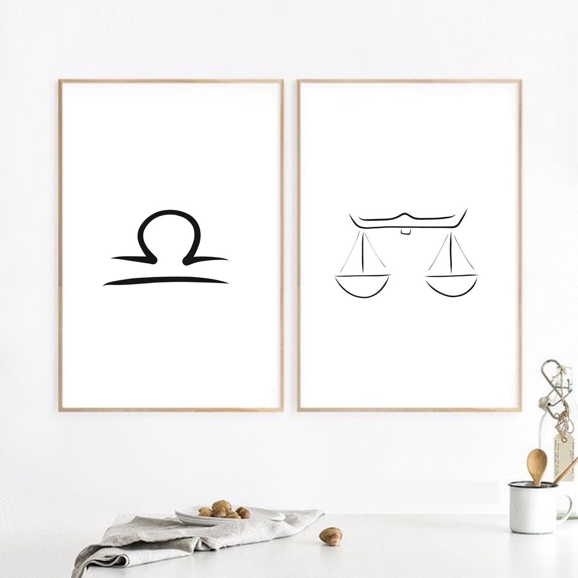Libra Line Art Libra Print Zodiac Print Abstract Astrology - Etsy