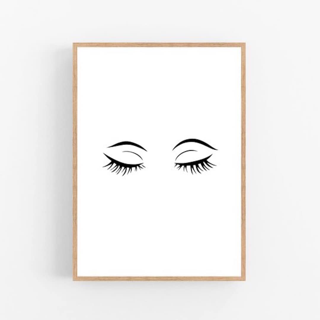 Lashes Line Art, Eyelashes Print, Abstract Eyes Wall Decor, Minimalist ...