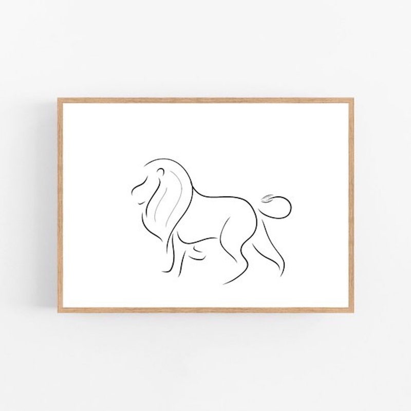 Lion Line Art - Etsy