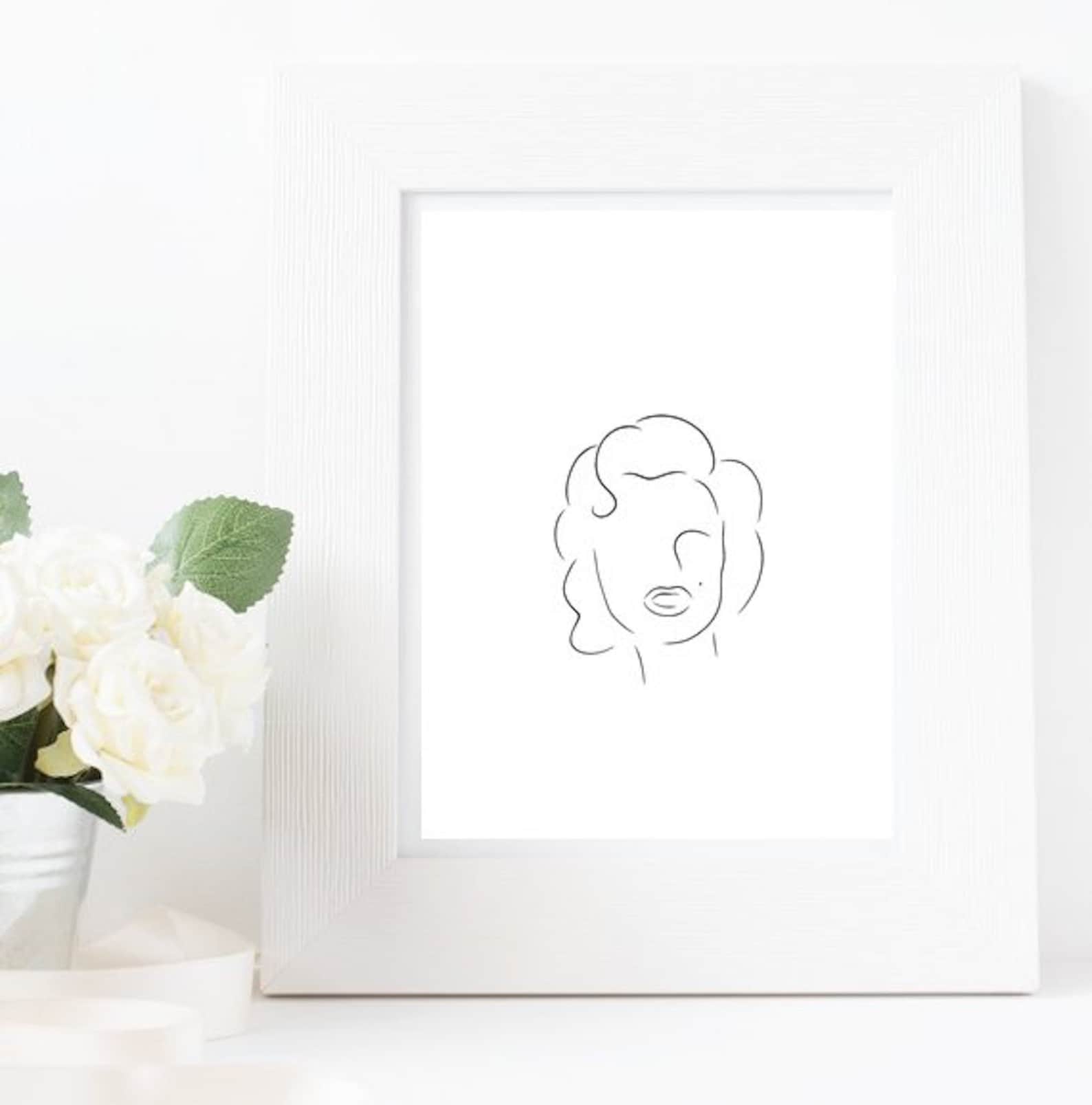 Marilyn Monroe Line Art, Marilyn Monroe Print, Abstract Hollywood Wall ...
