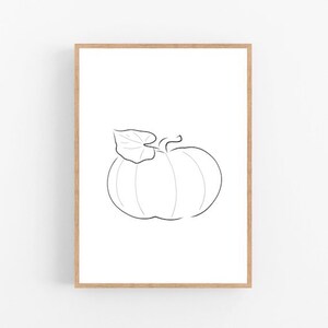Pumpkin Line Art, Halloween Print, Abstract Autumn Wall Decor ...