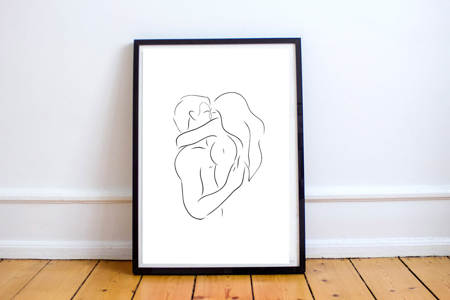 Embrace Line Art Couple Print Abstract Relationship Wall | Etsy