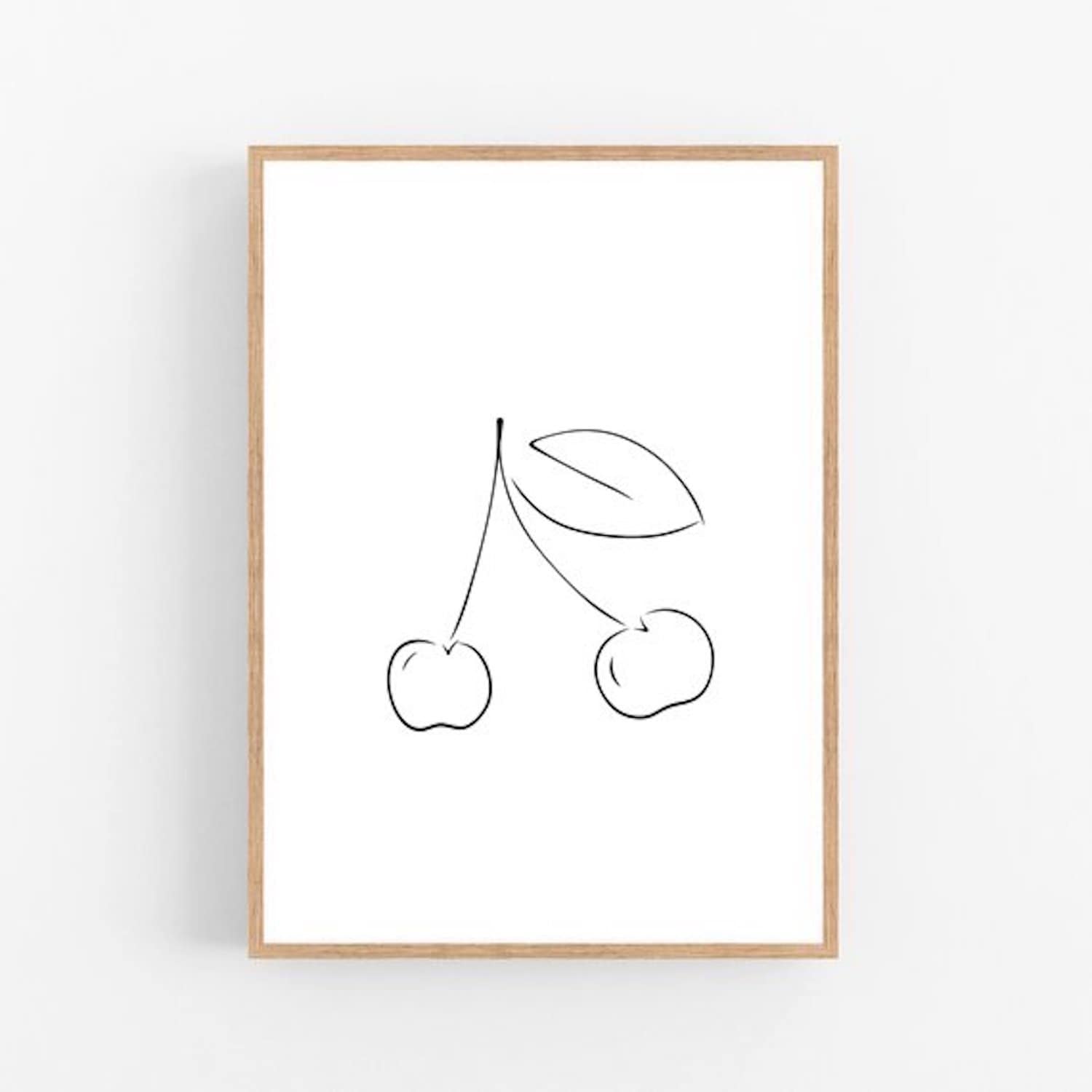 Cherry Line Art Cherry Print Abstract Fruit Wall Decor - Etsy