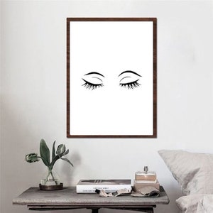 Lashes Line Art, Eyelashes Print, Abstract Eyes Wall Decor, Minimalist ...