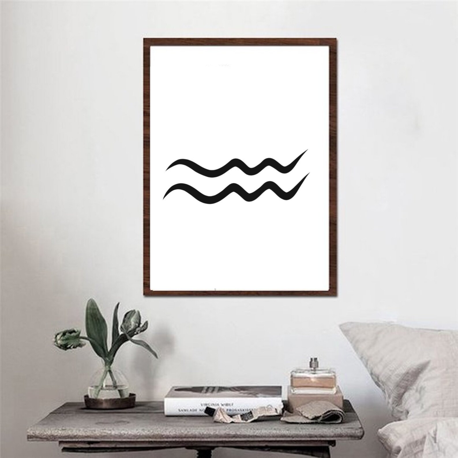 Aquarius Line Art, Aquarius Print, Zodiac Print, Abstract, Astrology ...