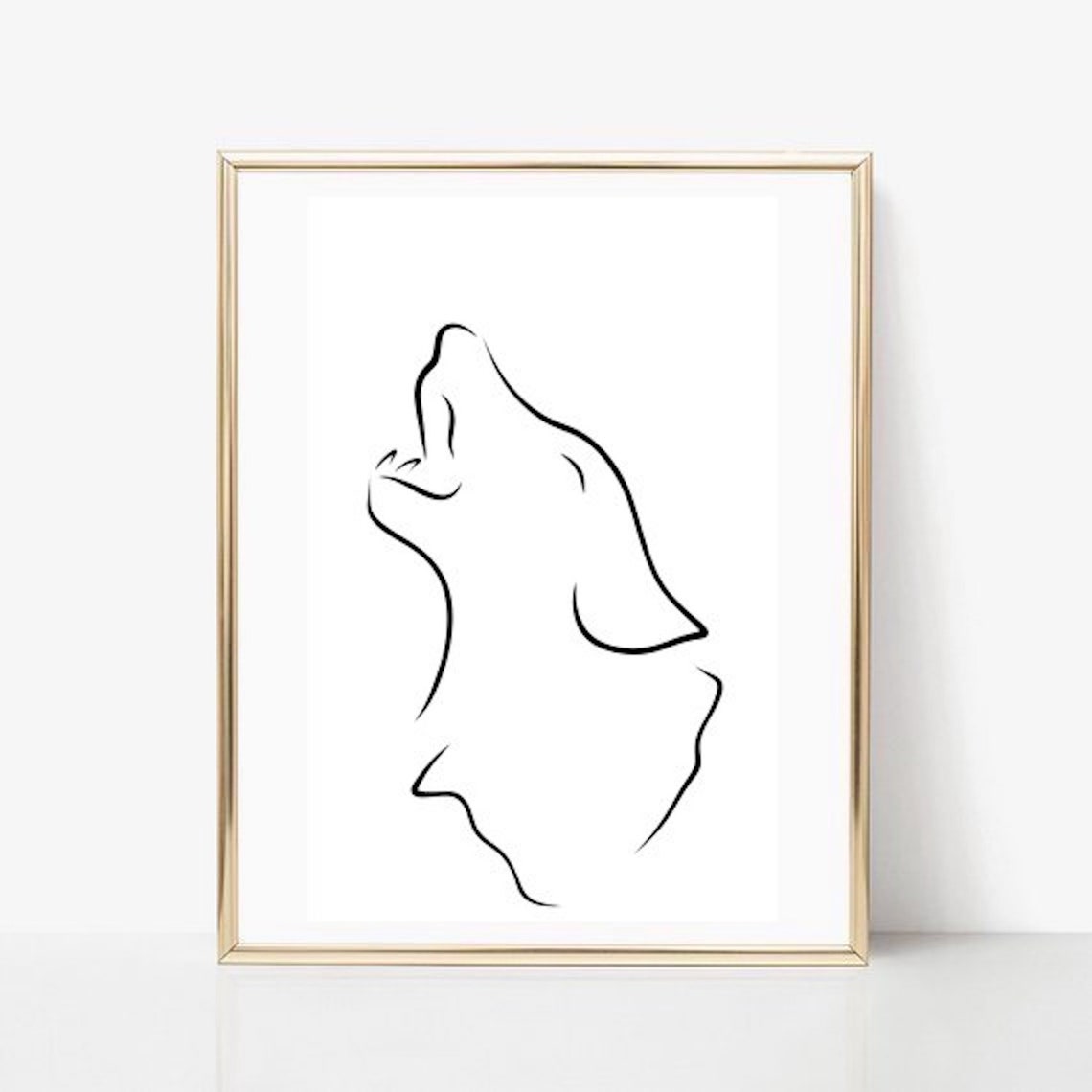 Wolf Line Art Wolf Print Abstract Animal Wall Decor - Etsy