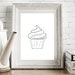 Cupcake Line Art, Cupcake Print, Abstract Cupcake Wall Decor ...