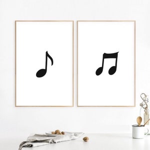 Music Note Line Art Music Print Abstract Music Wall Decor - Etsy