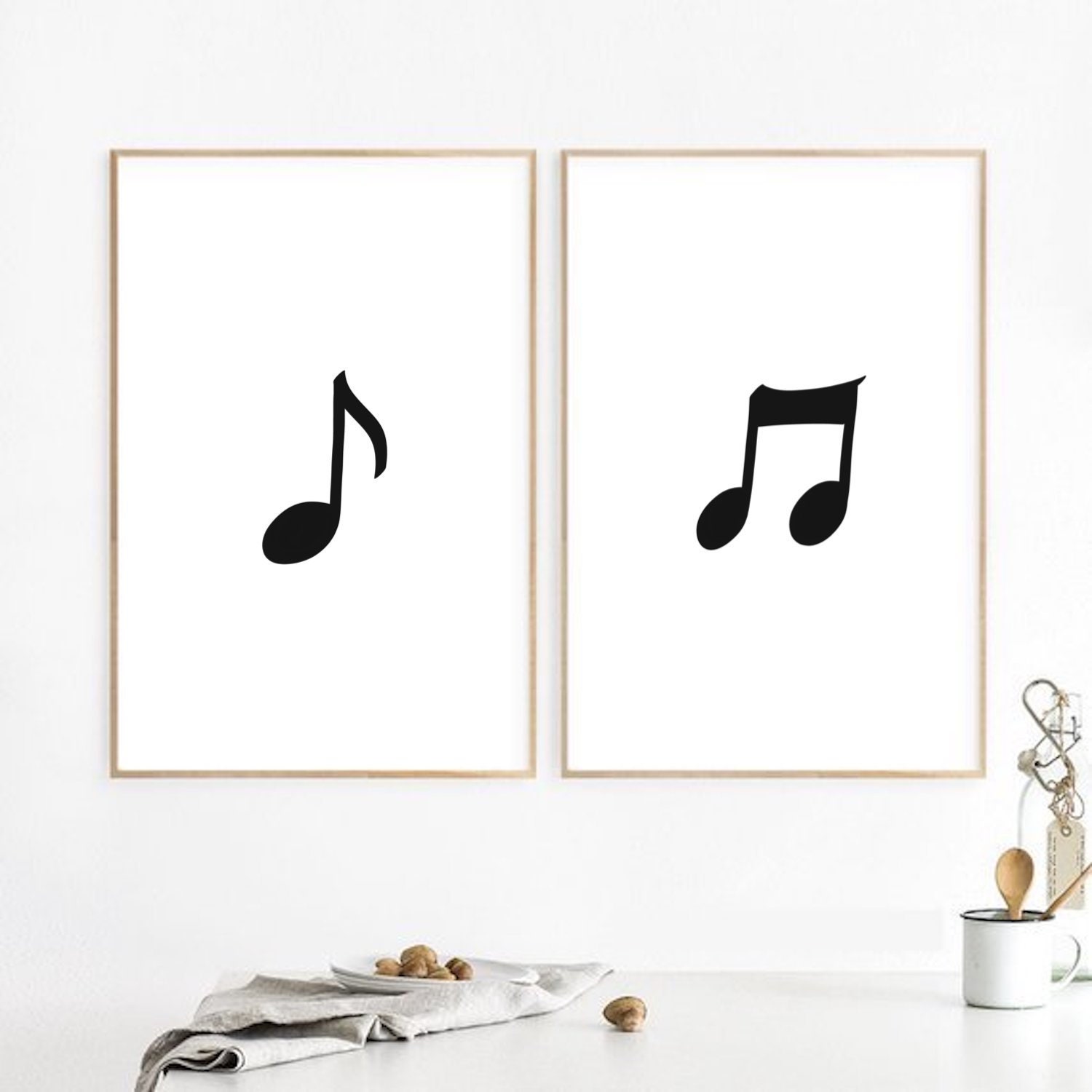 Music Note Line Art, Music Print, Abstract Music Wall Decor, Minimalist ...