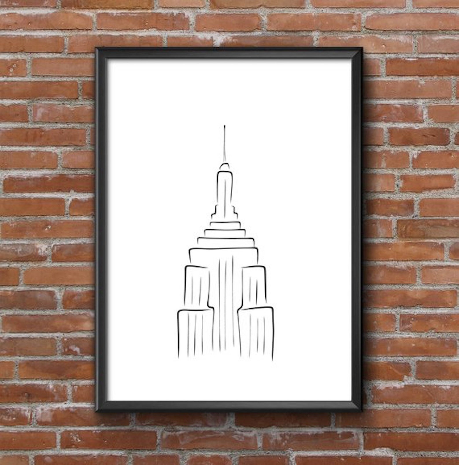Empire State Building Line Art New York Print Abstract NYC - Etsy