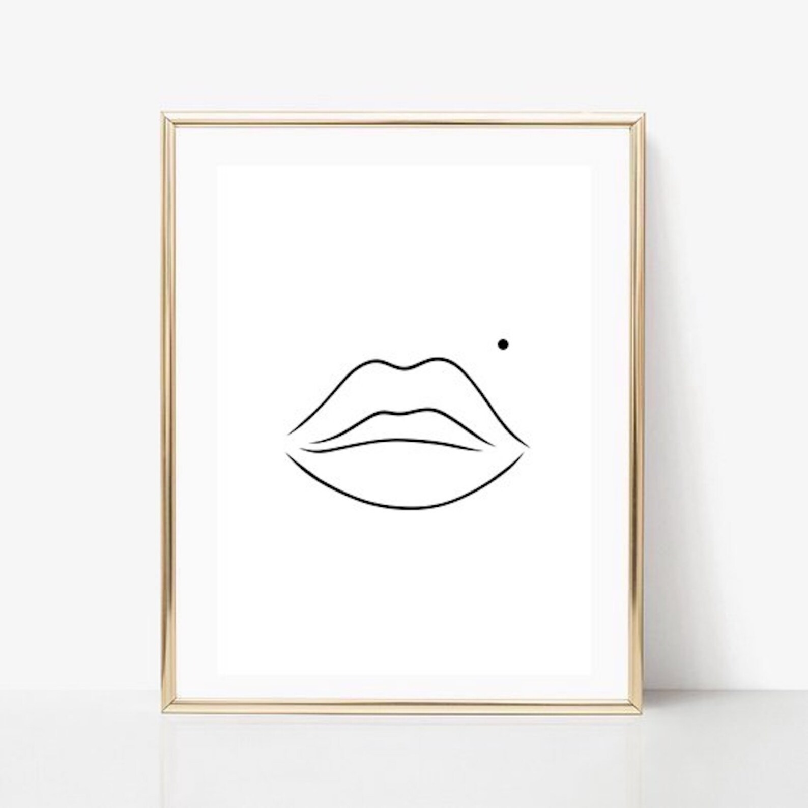 Lips Line Art, Lips Print, Abstract Lip Wall Decor, Minimalist Art ...