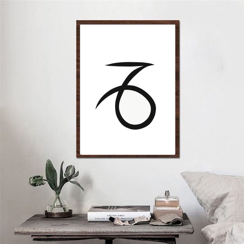 Capricorn Line Art Capricorn Print Zodiac Print Abstract - Etsy