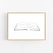 Book Line Art, Book Print, Abstract Book Wall Decor, Minimalist Art ...