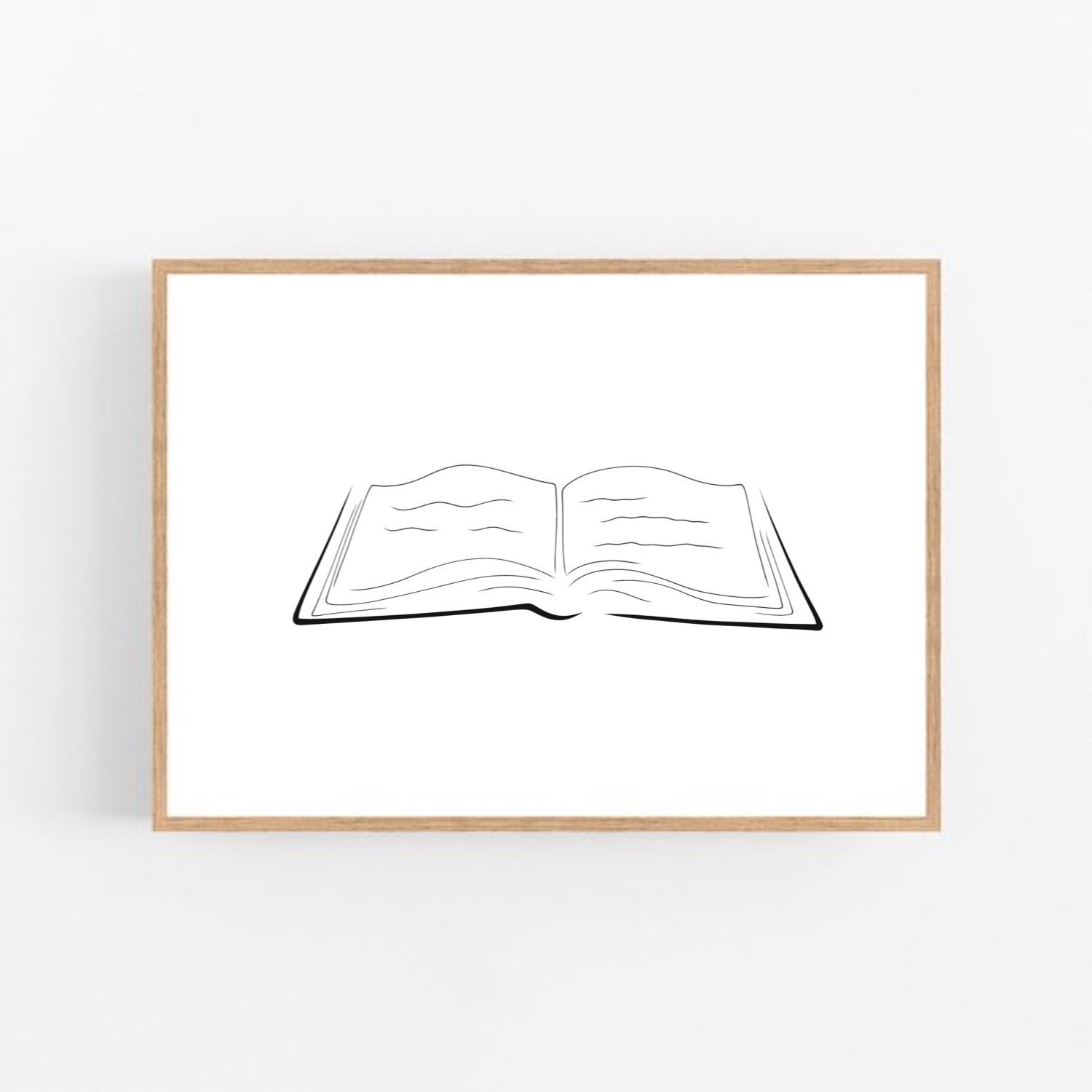 Book Line Art, Book Print, Abstract Book Wall Decor, Minimalist Art ...