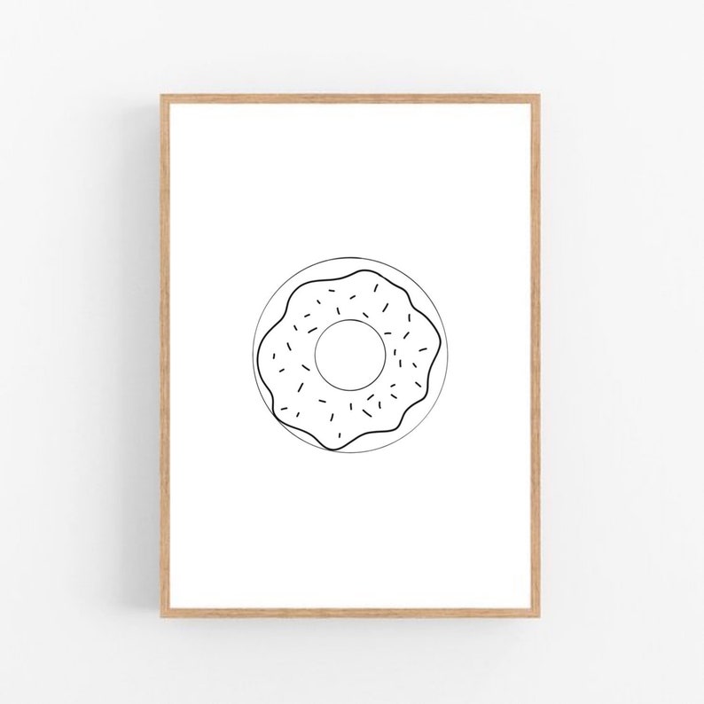Doughnut Line Art Doughnut Print Abstract Doughnut Wall - Etsy