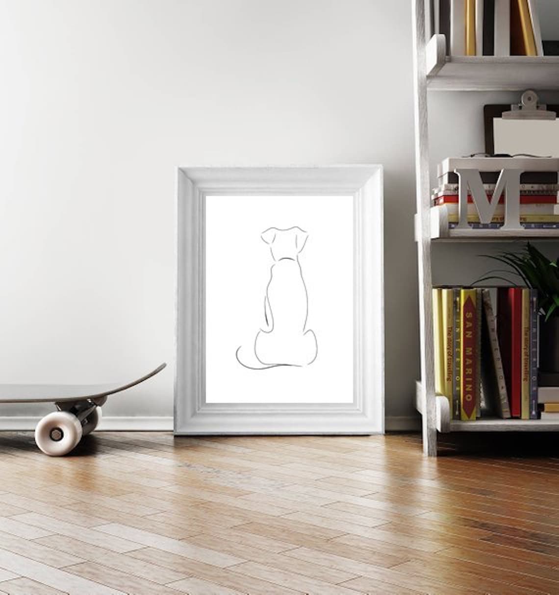 Dog Line Art Dog Print Abstract Pet Wall Decor Minimalist | Etsy