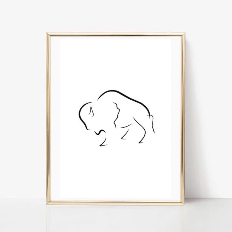 Buy Buffalo Line Art Bison Print Buffalo Print Abstract Animal Online ...