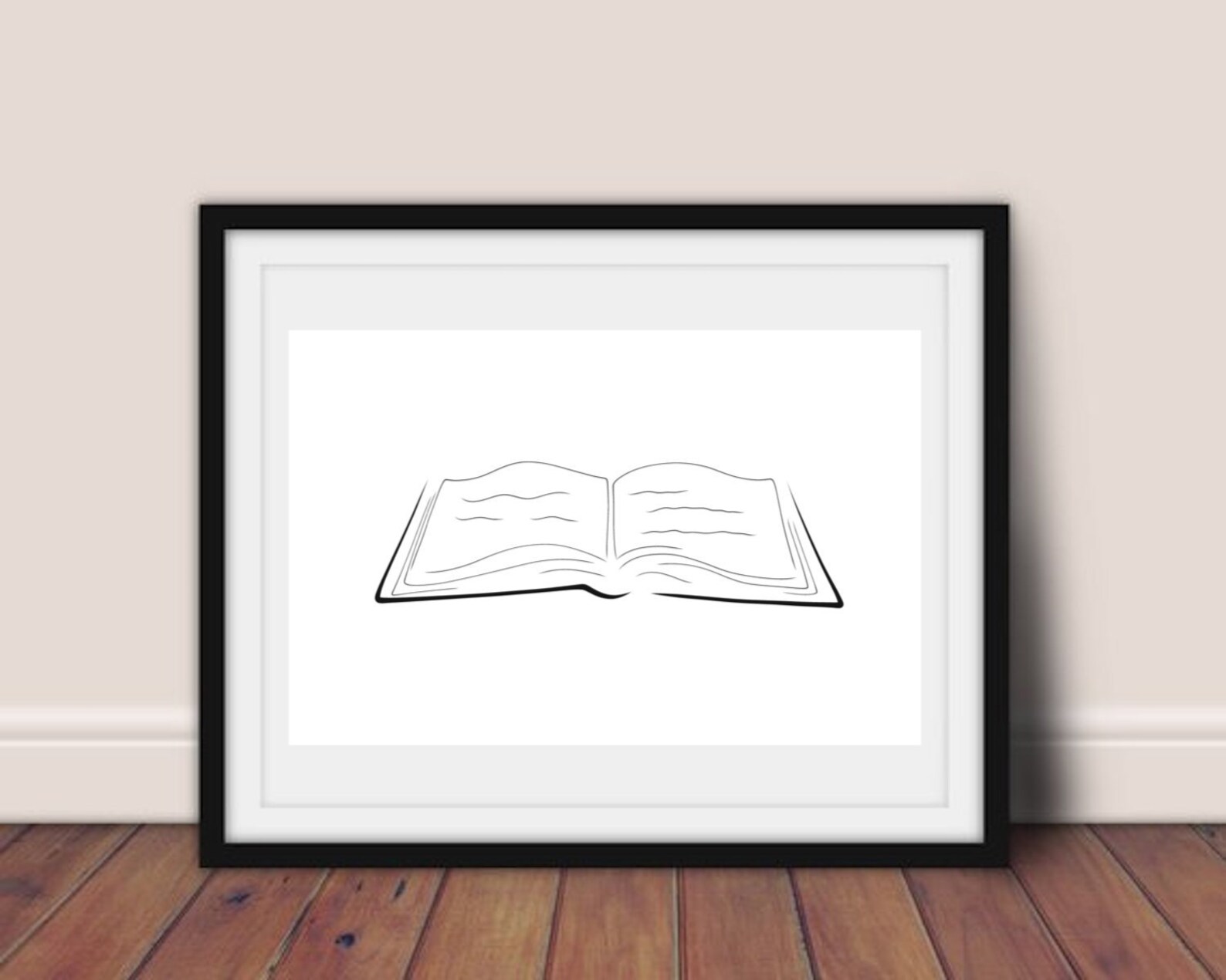 Book Line Art, Book Print, Abstract Book Wall Decor, Minimalist Art ...