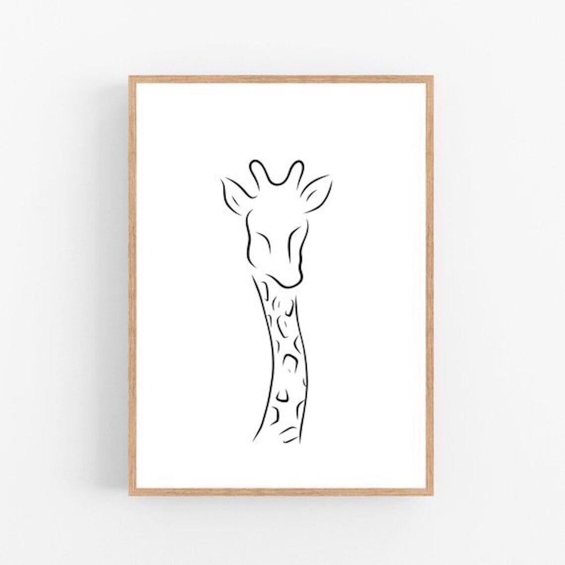 Giraffe Line Art, Giraffe Print, Abstract Animal Wall Decor, Minimalist ...