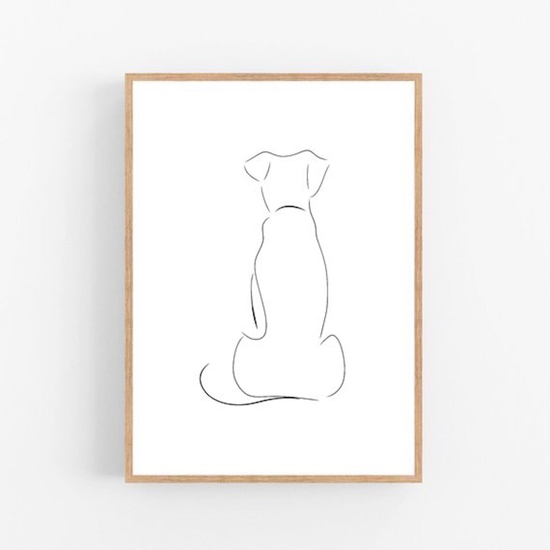 Dog Line Art, Dog Print, Abstract Pet Wall Decor, Minimalist Art ...
