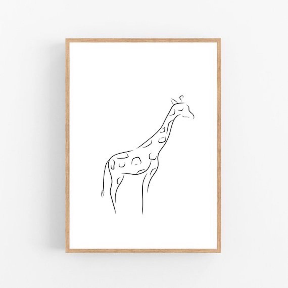 Giraffe Line Art Giraffe Print Abstract Animal Wall Decor - Etsy