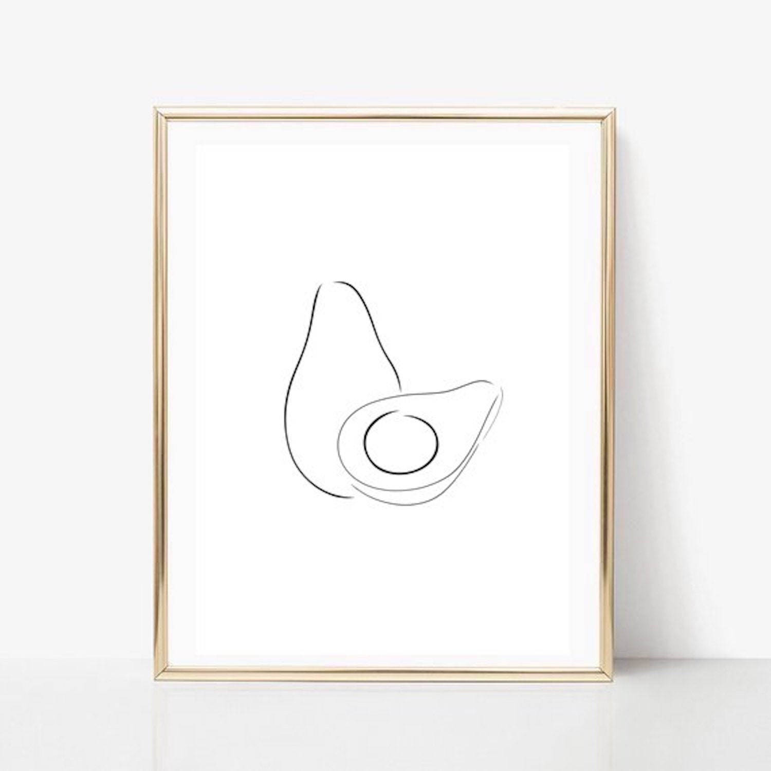 Avocado Line Art, Avocado Print, Abstract Food Wall Decor, Minimalist ...