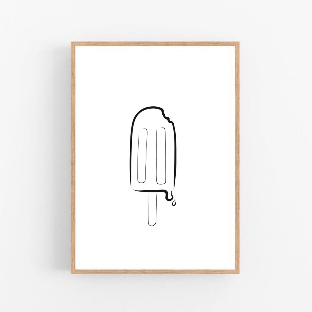 Popsicle Line Art, Popsicle Print, Abstract Popsicle Wall Decor ...