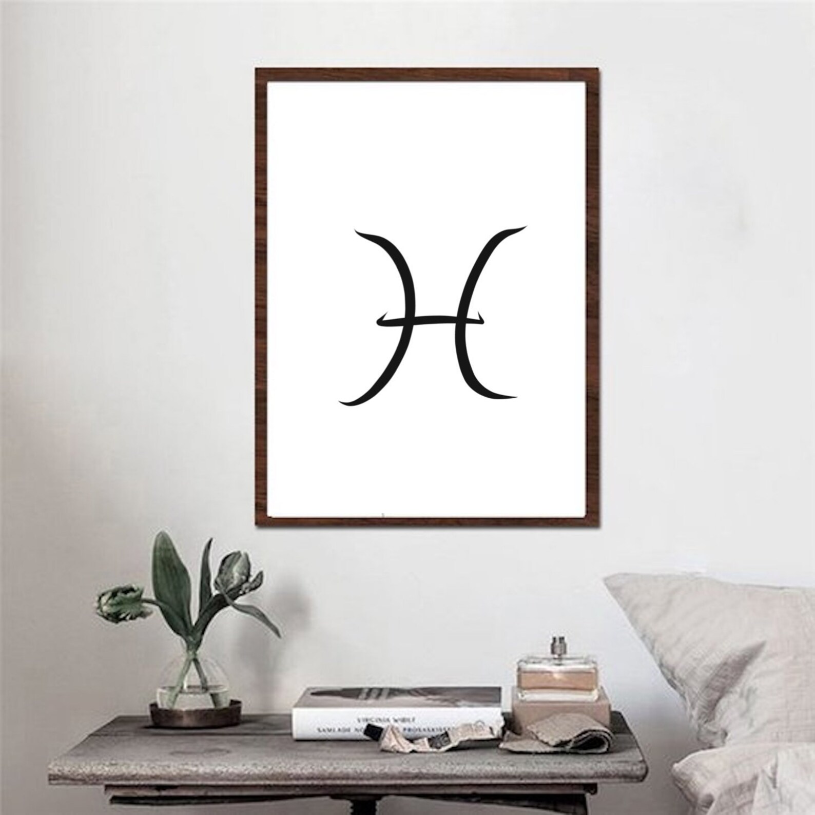 Pisces Line Art, Pisces Print, Zodiac Print, Abstract, Astrology Wall ...