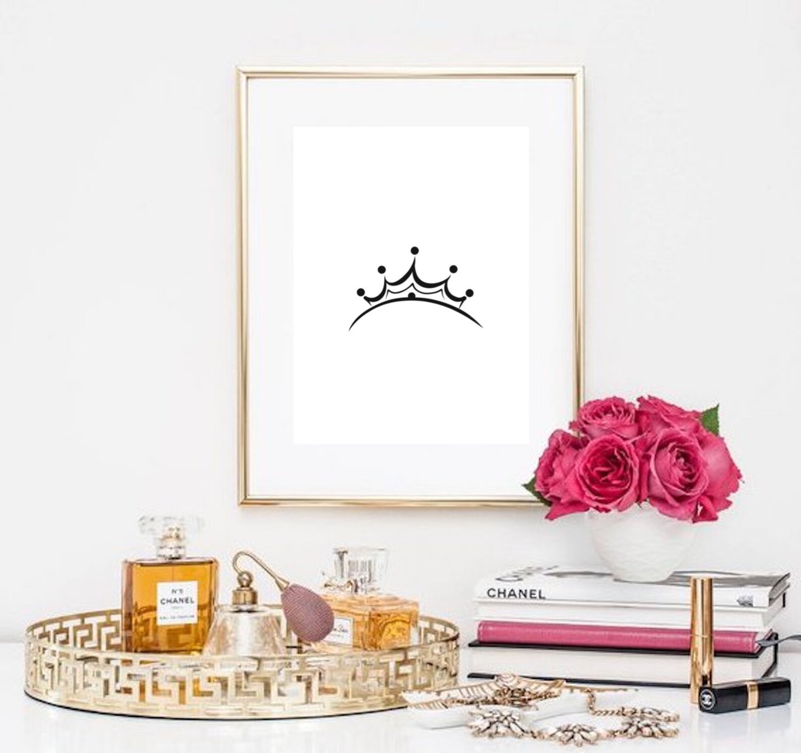 Tiara Line Art Tiara Print Abstract Tiara Wall Decor | Etsy
