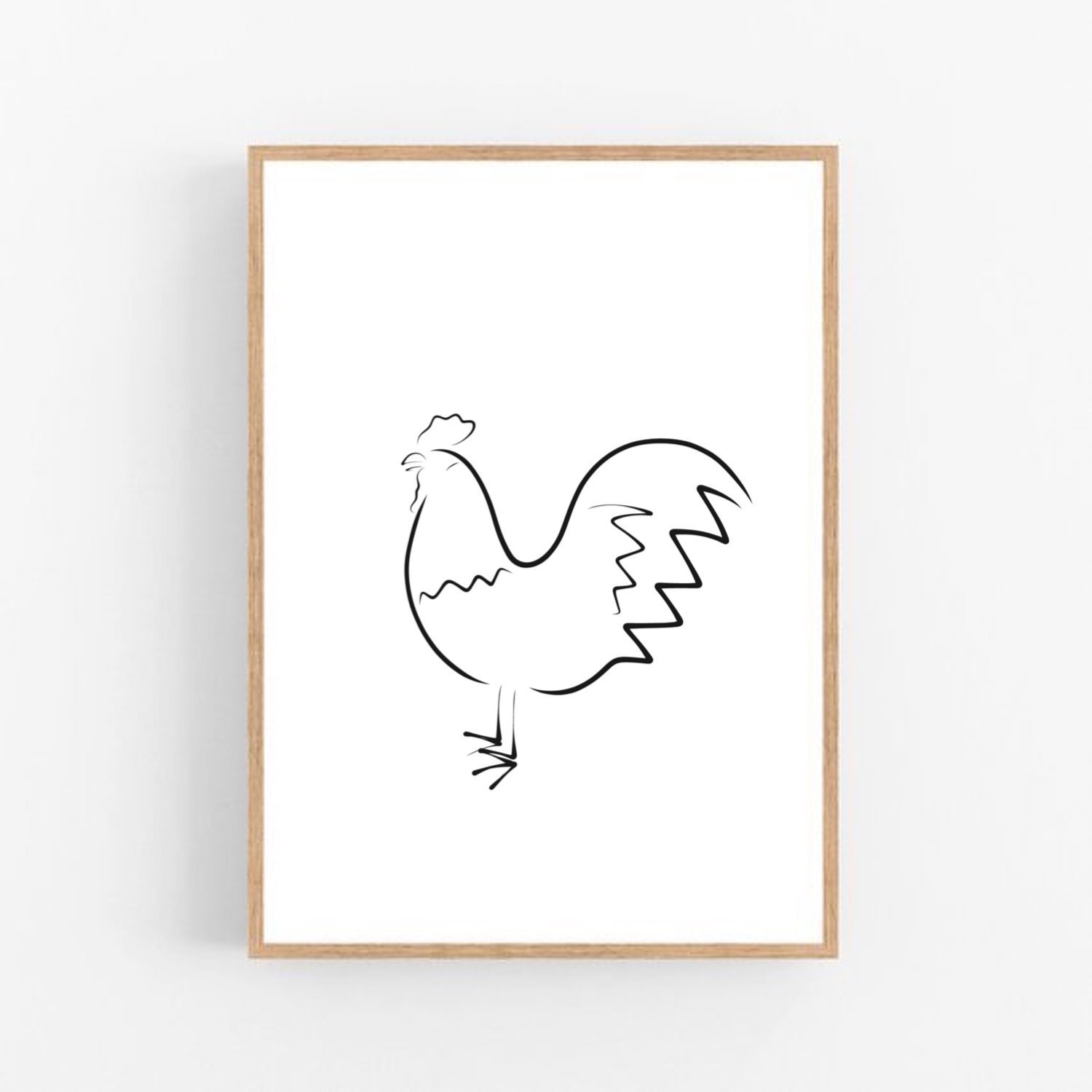 Rooster Line Art, Rooster Print, Abstract Rooster Wall Decor ...