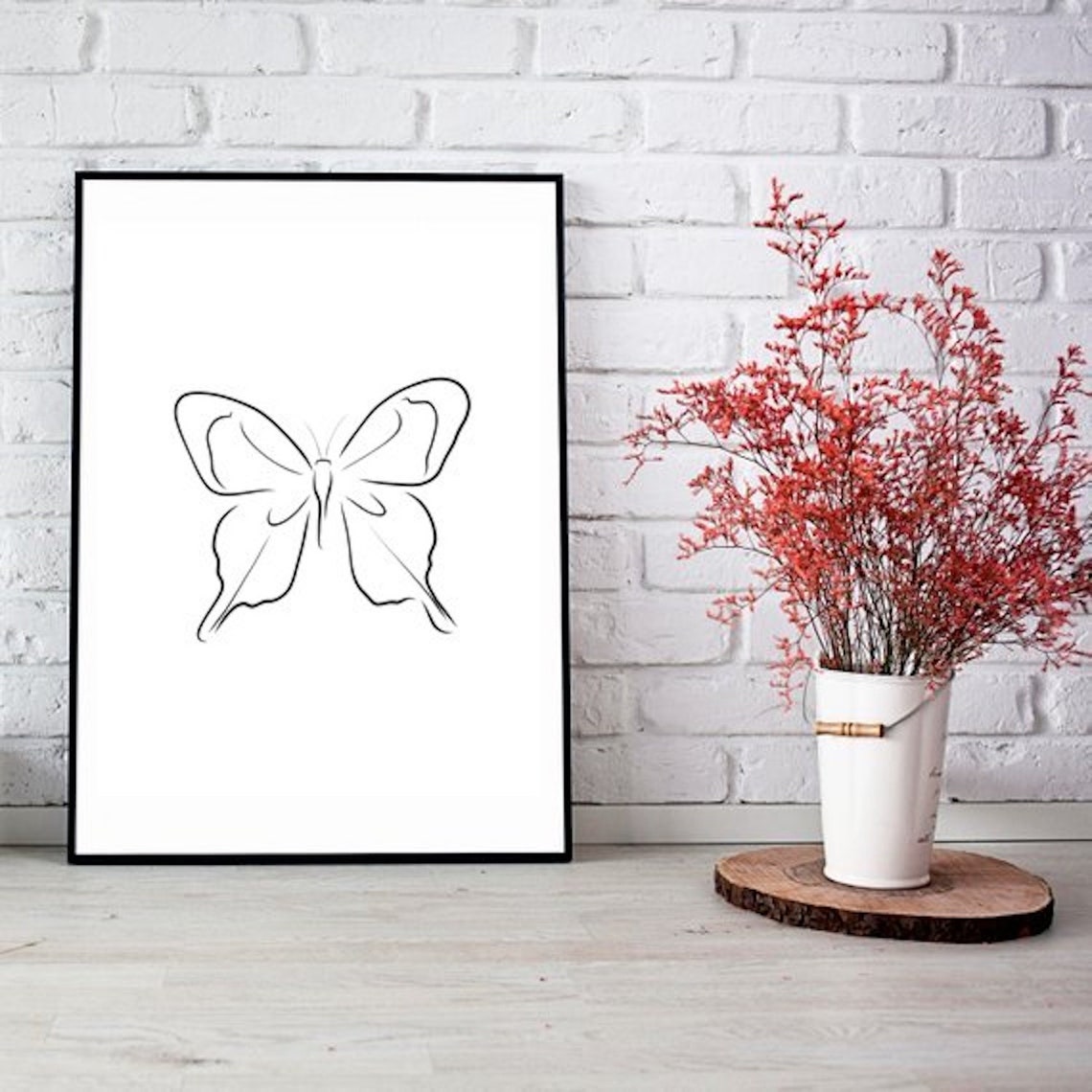Butterfly Line Art, Butterfly Print, Abstract Nature Wall Decor ...