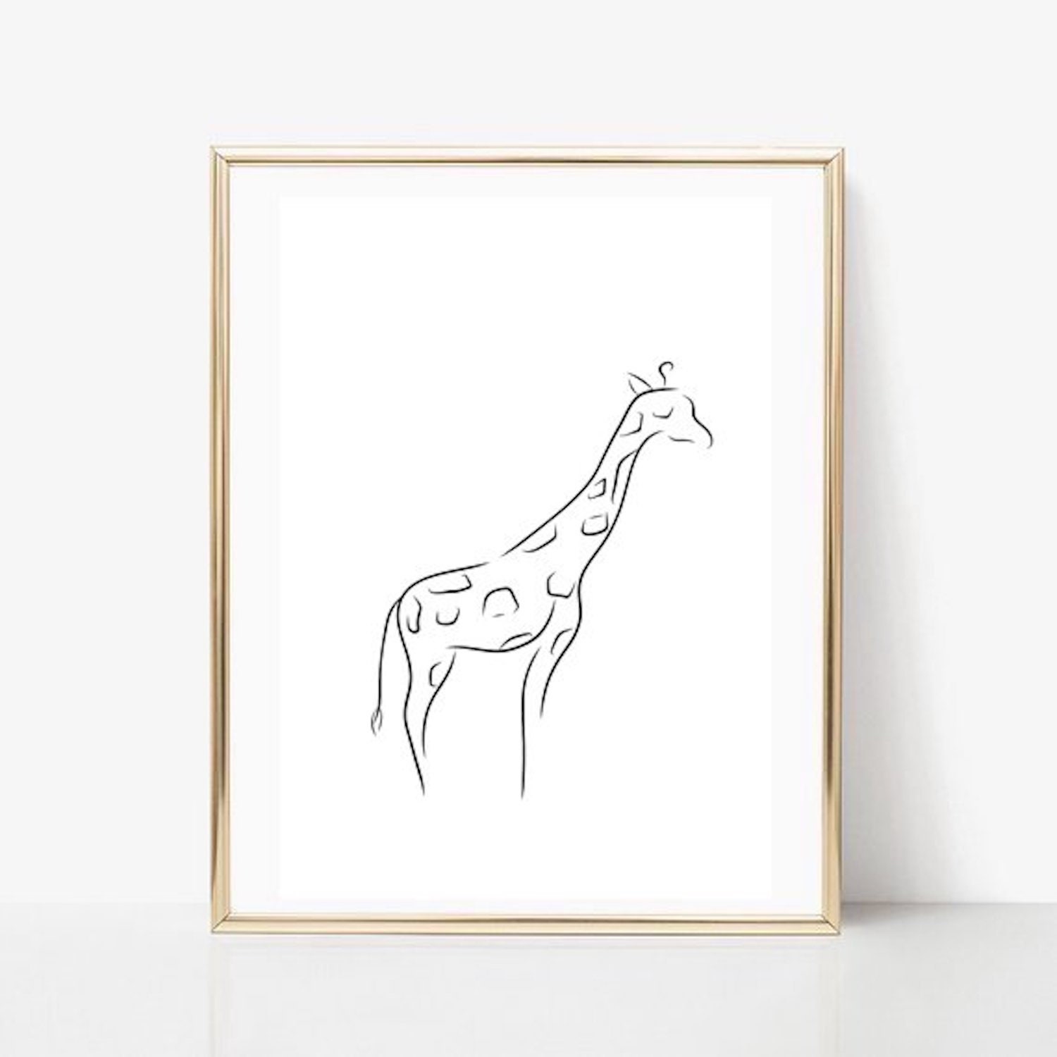 Giraffe Line Art, Giraffe Print, Abstract Animal Wall Decor, Minimalist ...