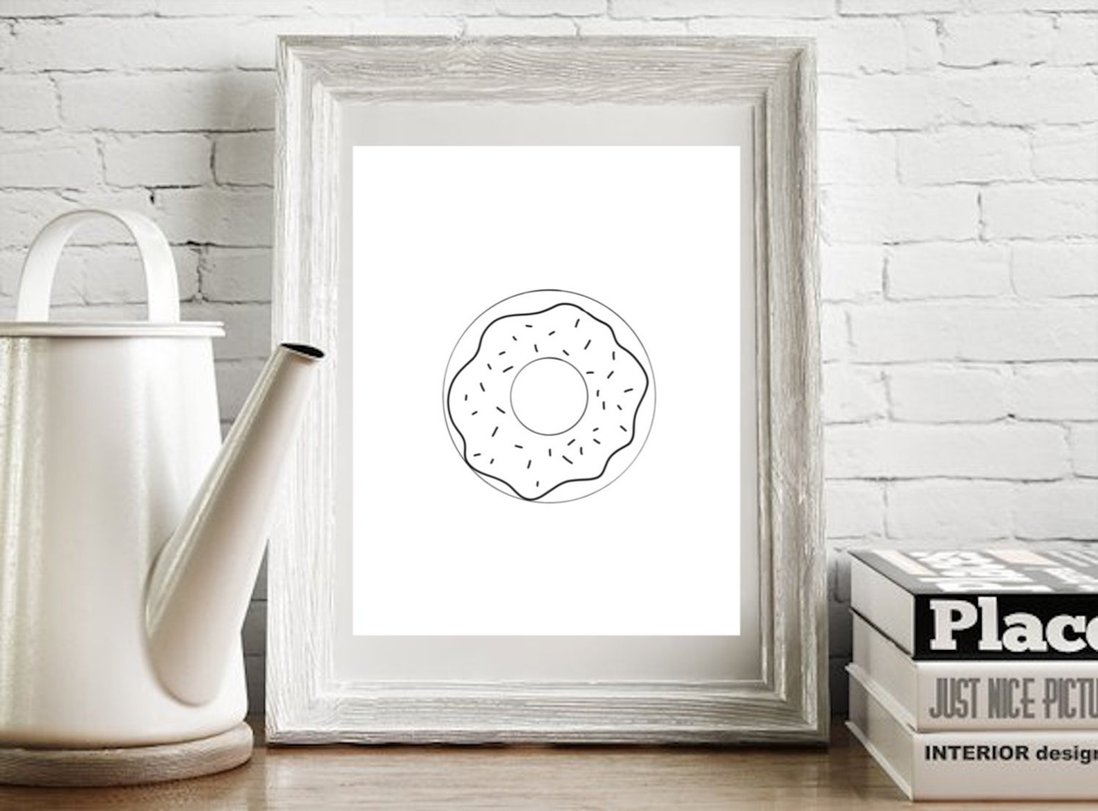 Doughnut Line Art Doughnut Print Abstract Doughnut Wall - Etsy