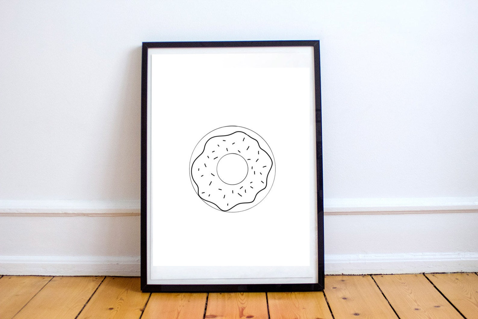 Doughnut line art Doughnut print Abstract Doughnut wall - Etsy 日本