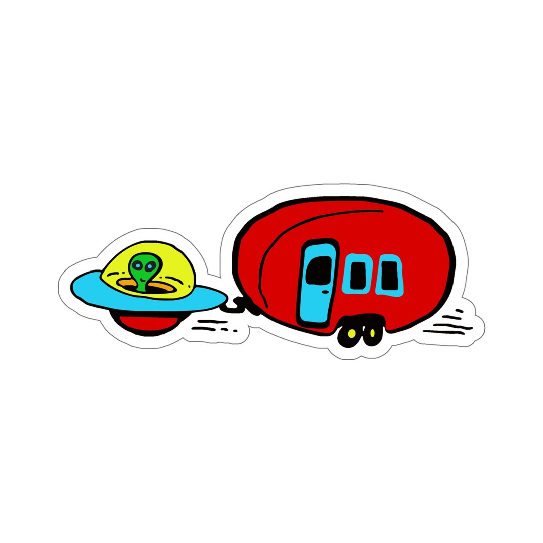 Alien Camper Teardrop Trailer Kiss-cut Stickers Camping UFO Design. - Etsy