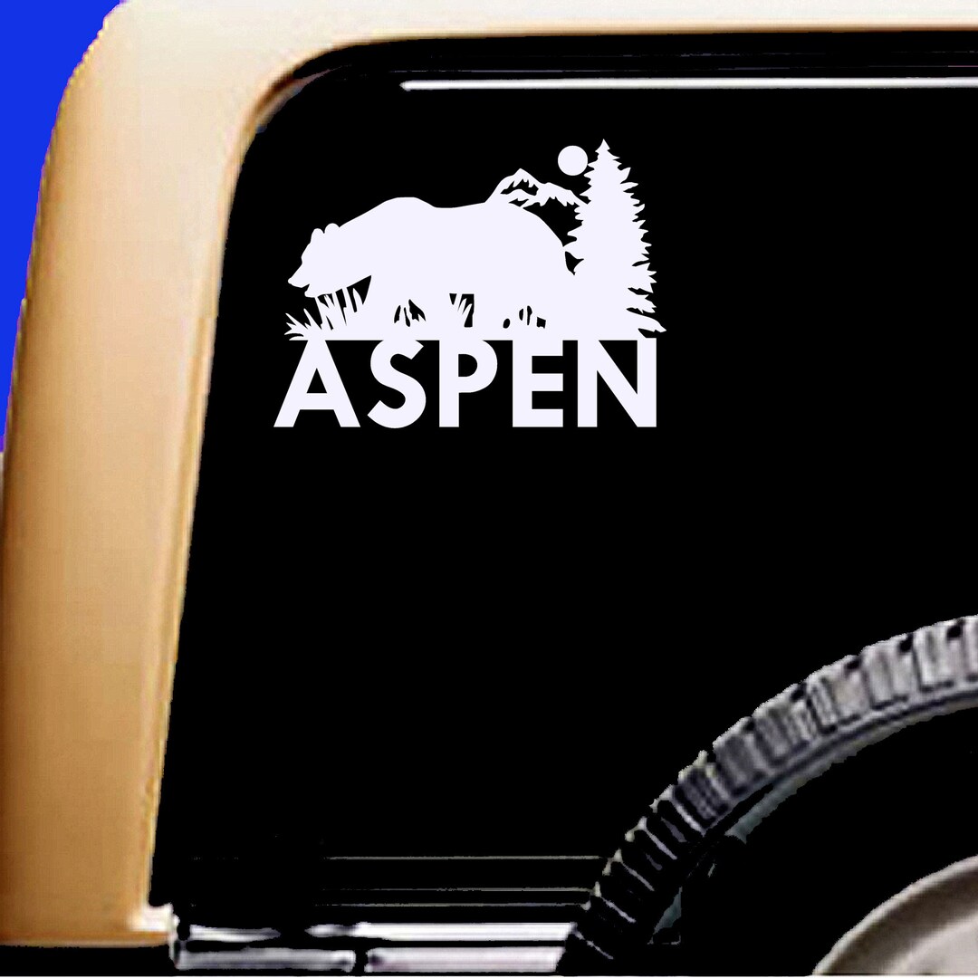 Aspen Colorado Bear Decal Mountains & Trees Cooler Car Vinyl - Etsy