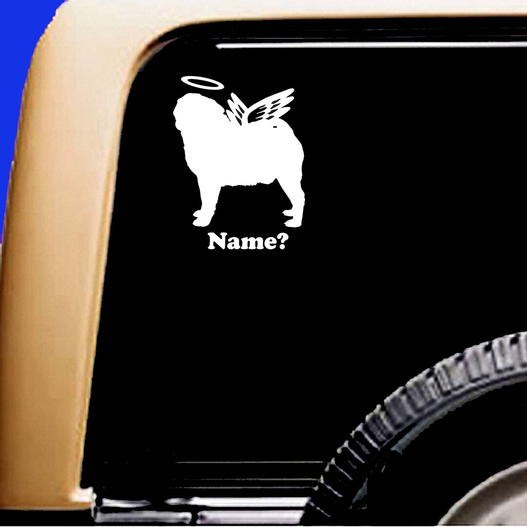 Dog Memorial Pug Angel Halo Decal Sticker Original Design RV - Etsy