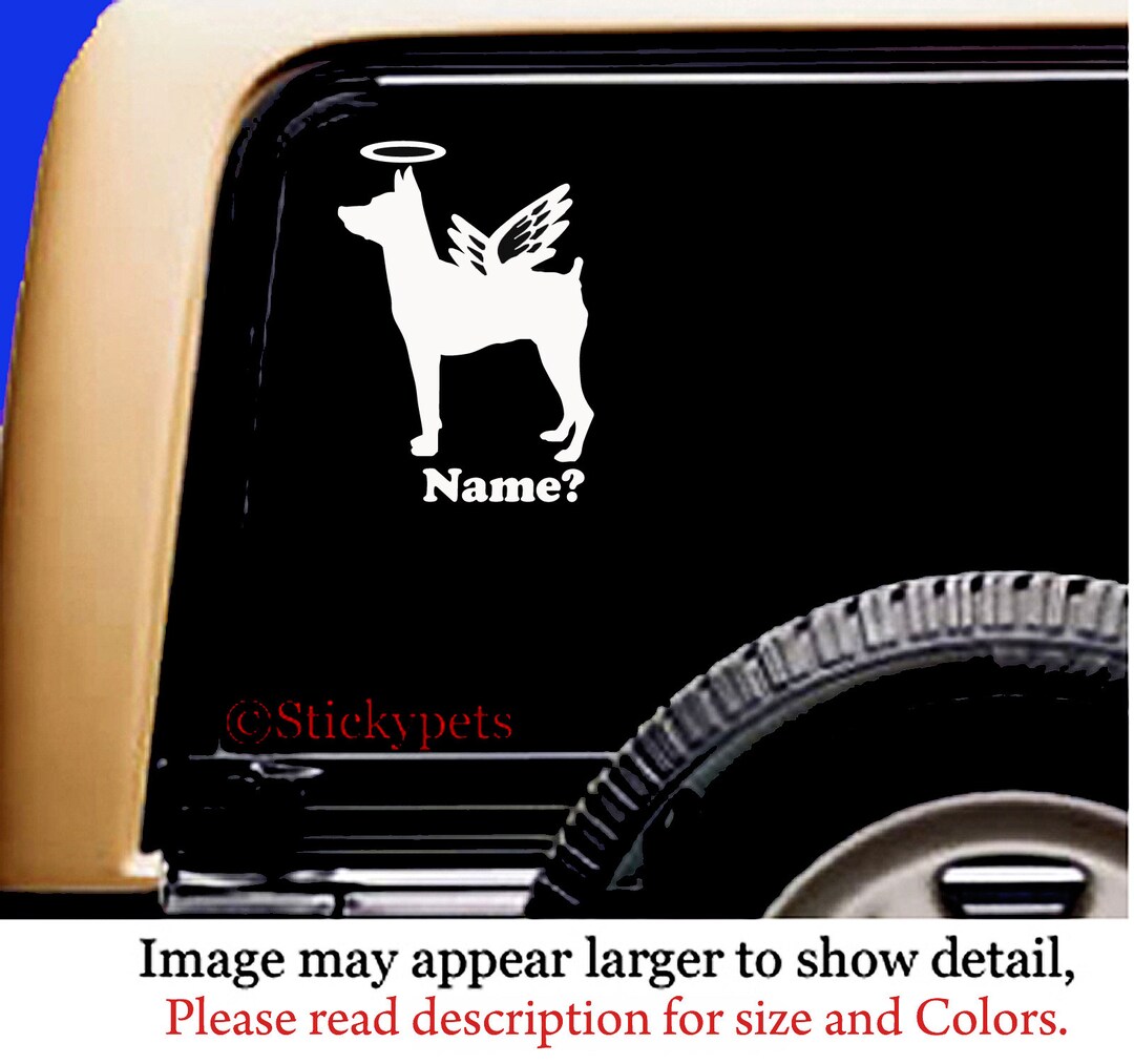 Dog Memorial Min Pin Minpin Angel Halo Decal Sticker Original Design RV ...