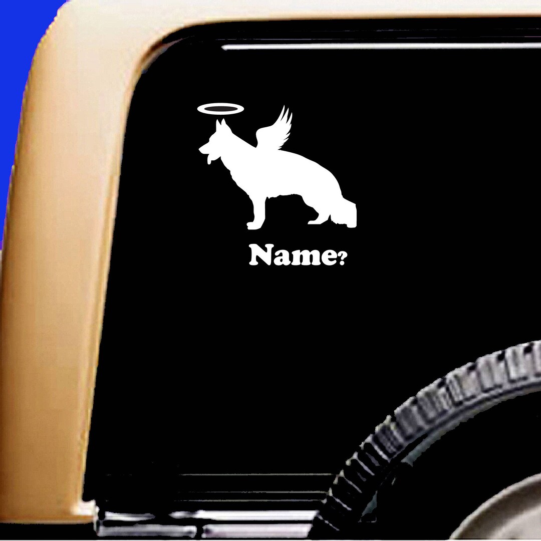 Dog Memorial German Shepherd Angel Halo Decal Sticker Original Design ...